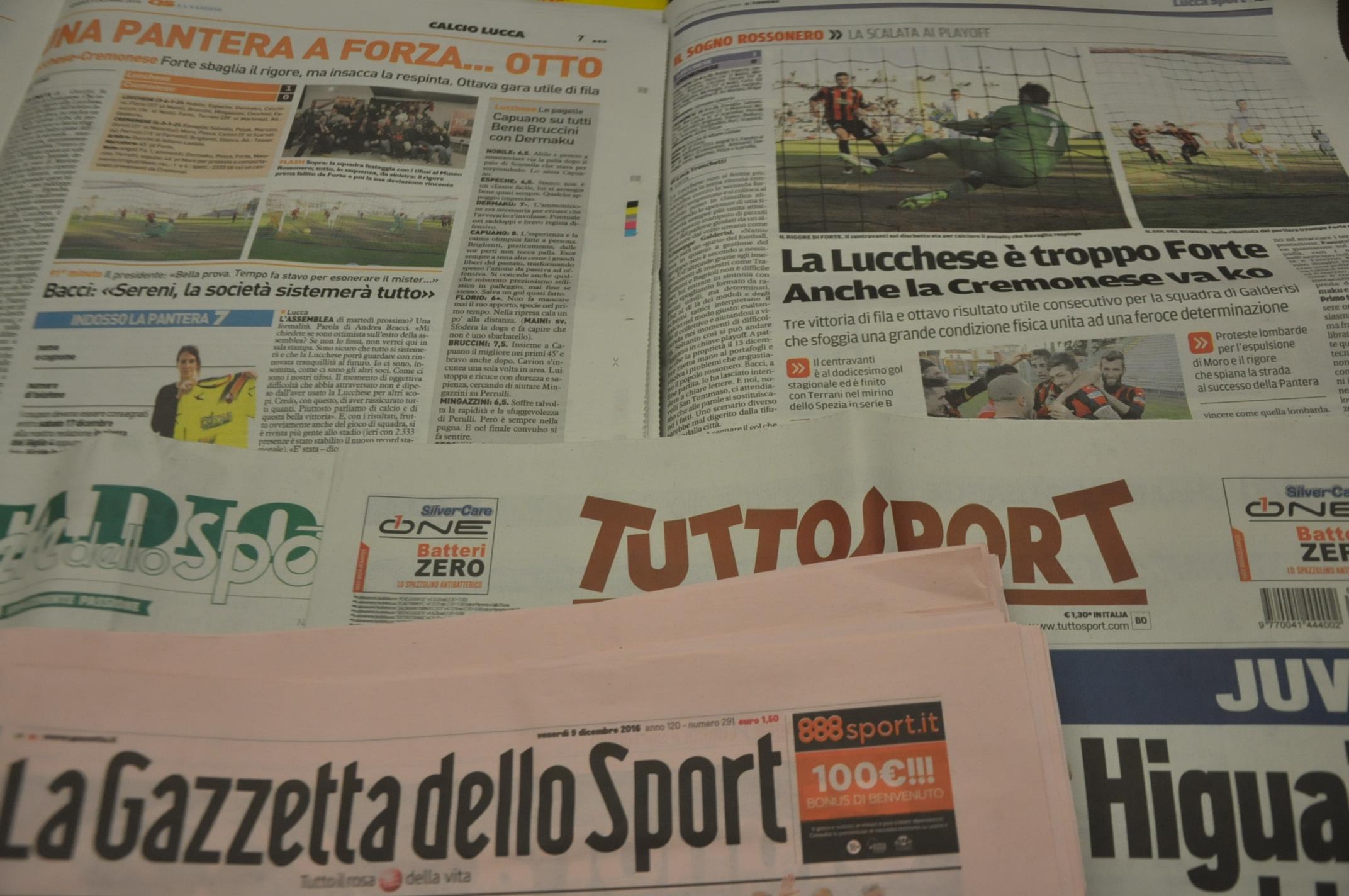 Rassegna stampa: Lucchese divisa tra le gioie del campo e le incognite ... Rassegna stampa: Lucchese divisa tra le gioie del campo e le incognite ...